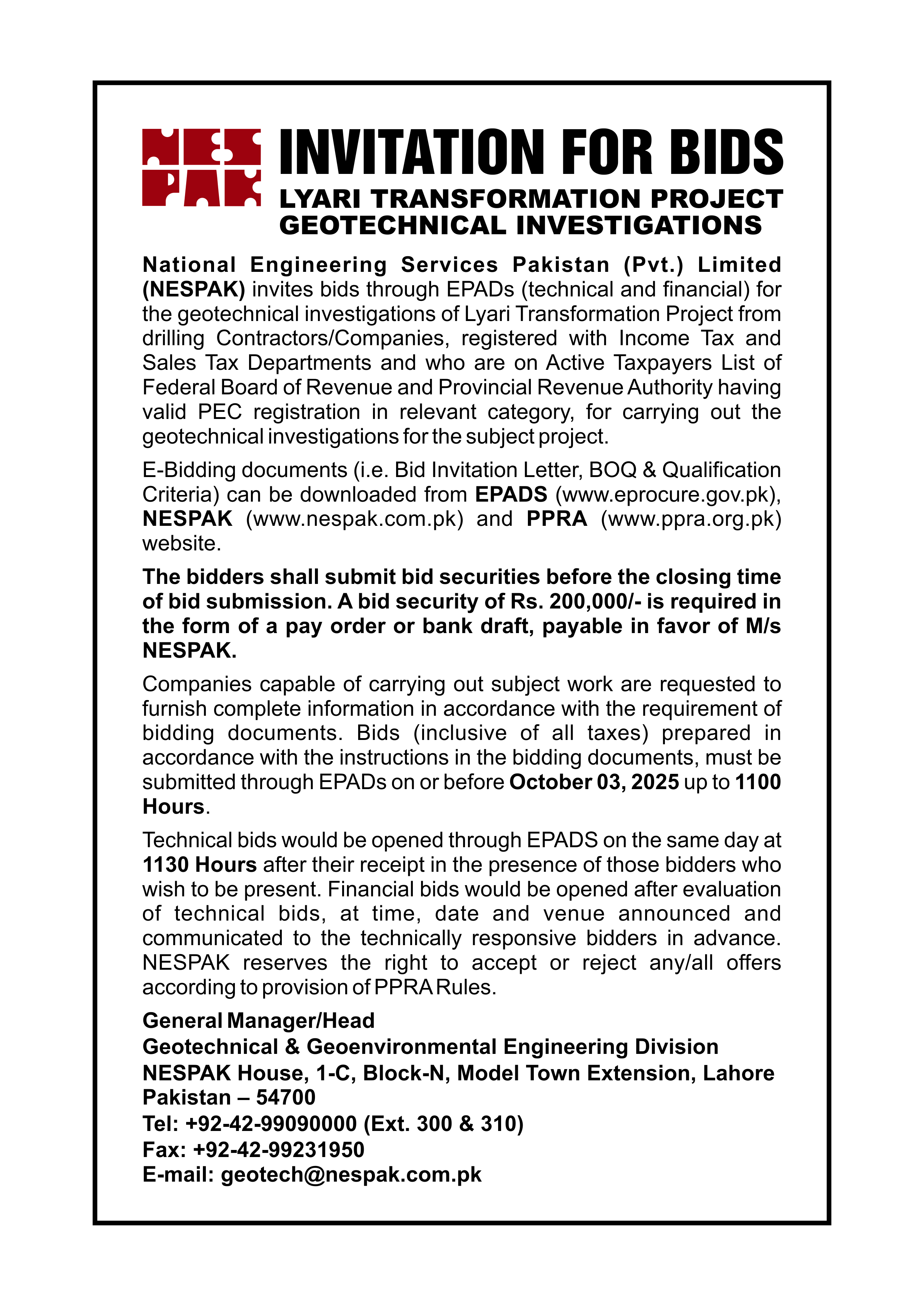 NESPAK National Engineering Services Pakistan